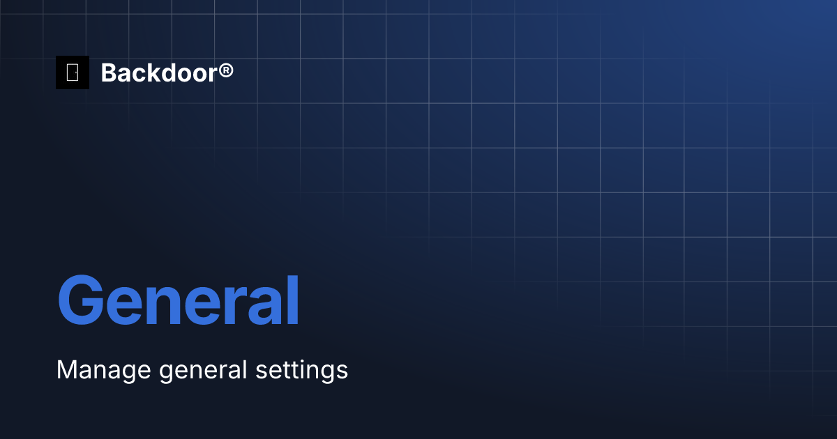 General | Backdoor®